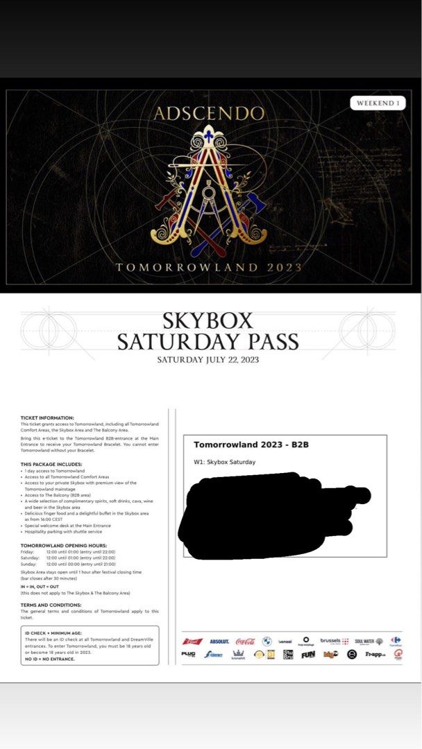 Tomorrowland 2023 Week 1 VVIP Pass ticket package, 門票＆禮券, 活動門票 - Carousell
