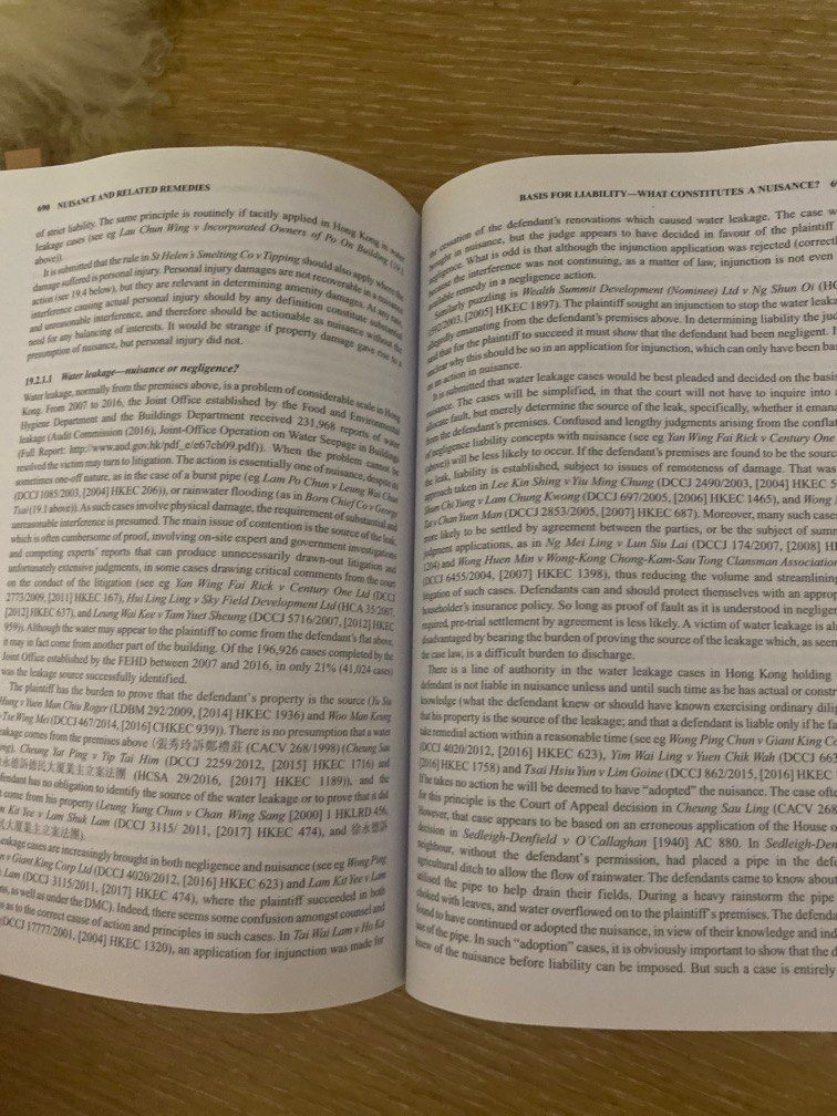 Tort Law in Hong Kong Textbook (Revised 4th Edition), Sweet & Maxwell HKU CUHK CITYU LLB JD, 興趣及 ...