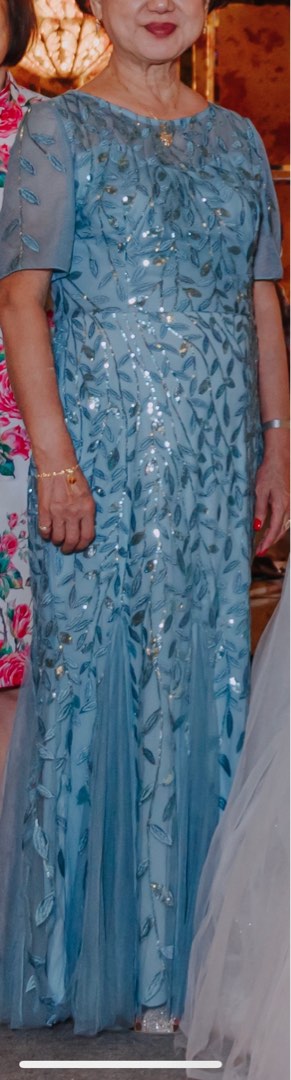 Turquoise gown, Women's Fashion, Dresses & Sets, Evening dresses ...