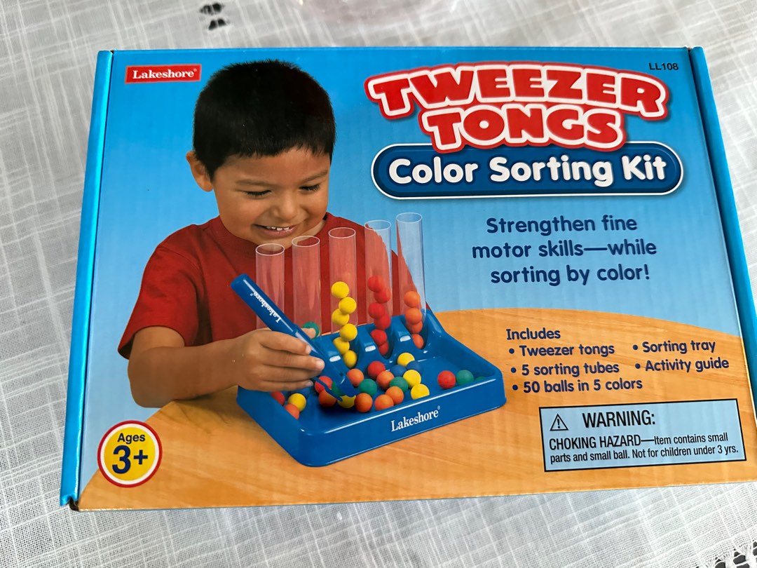Tweezer tongs colour sorting kit, Hobbies & Toys, Toys & Games on Carousell