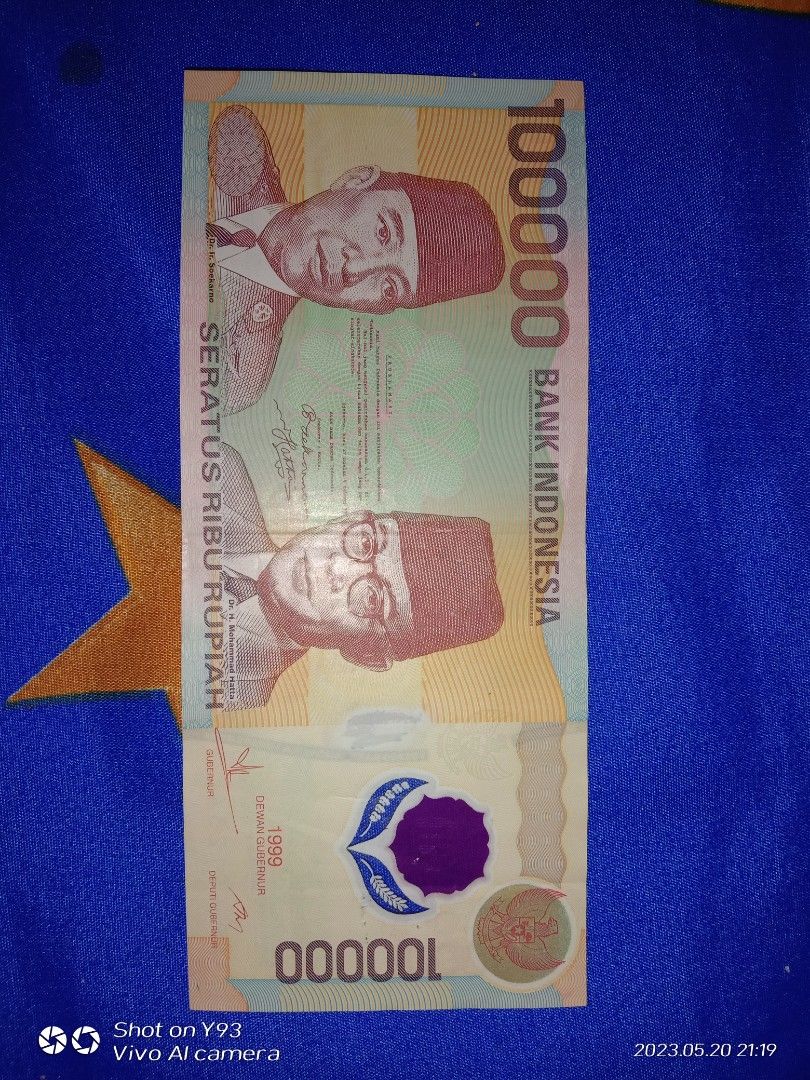 Uang Kertas Kuno Rp 100.000 Emisi Tahun 1999 Polimer, Antik, Uang Lama ...