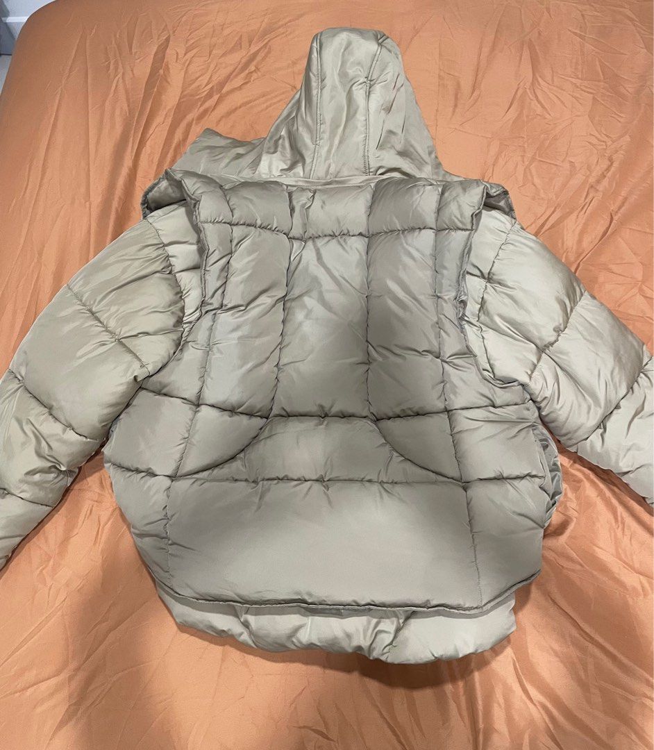 Unisex COLLUSION 2-in-1 Puffer Coat / Gilet in Stone for Winter, Men's ...