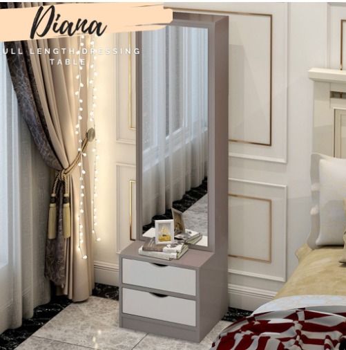 Upheaved Dressing Table Full Length Mirror with cabinet drawers ...