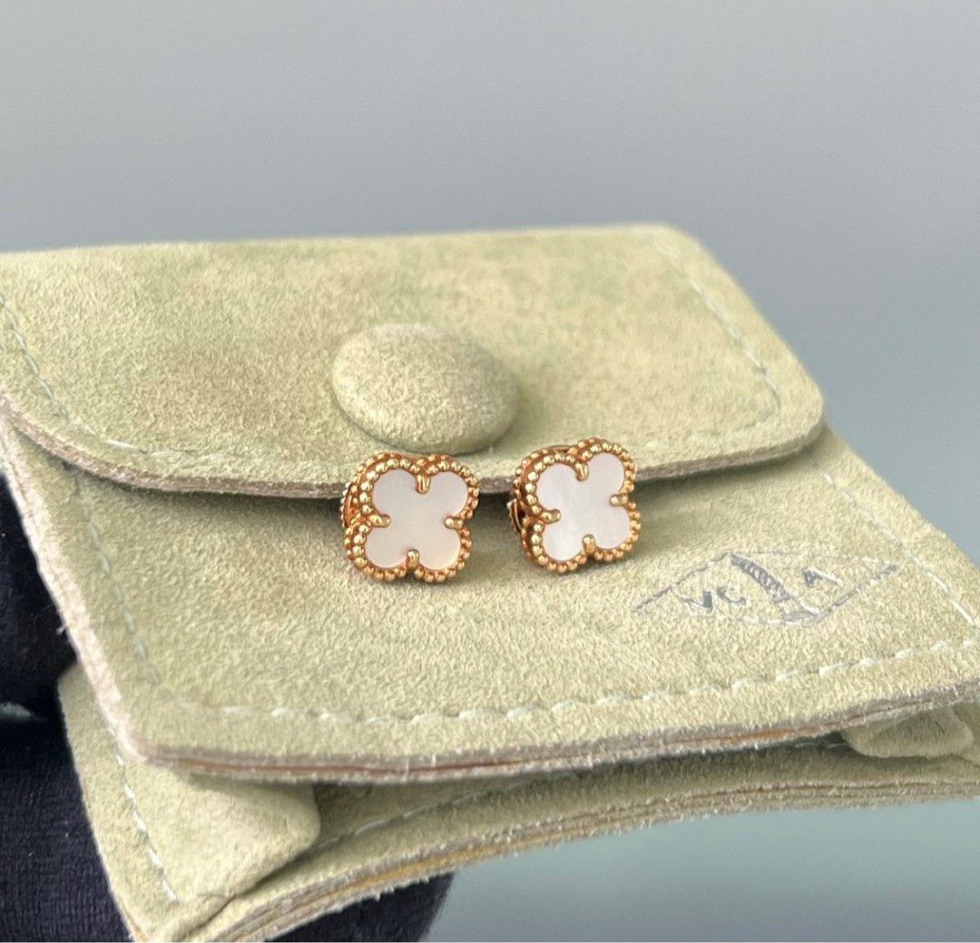 VCA Sweet Alhambra Earring Yellow Gold/Mother of Pearl, Luxury ...