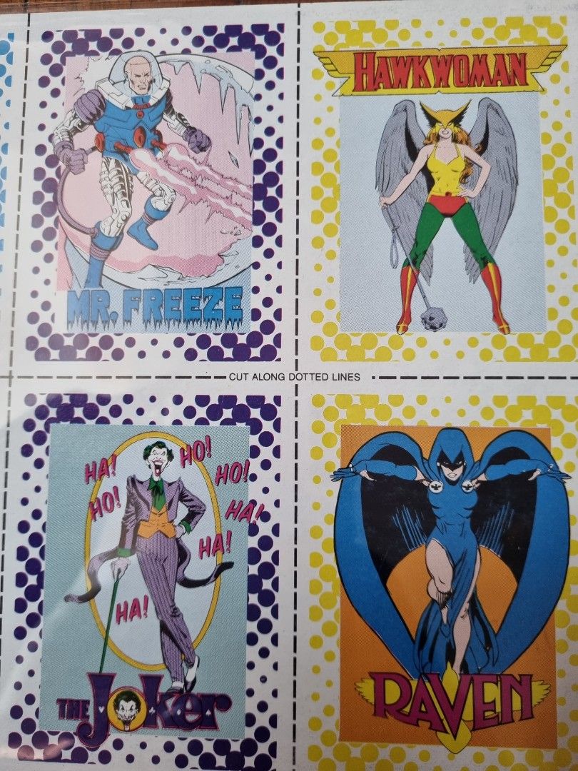 Vintage 1987 DC Comics Collectible Training Cards Uncut Batman Superman ...