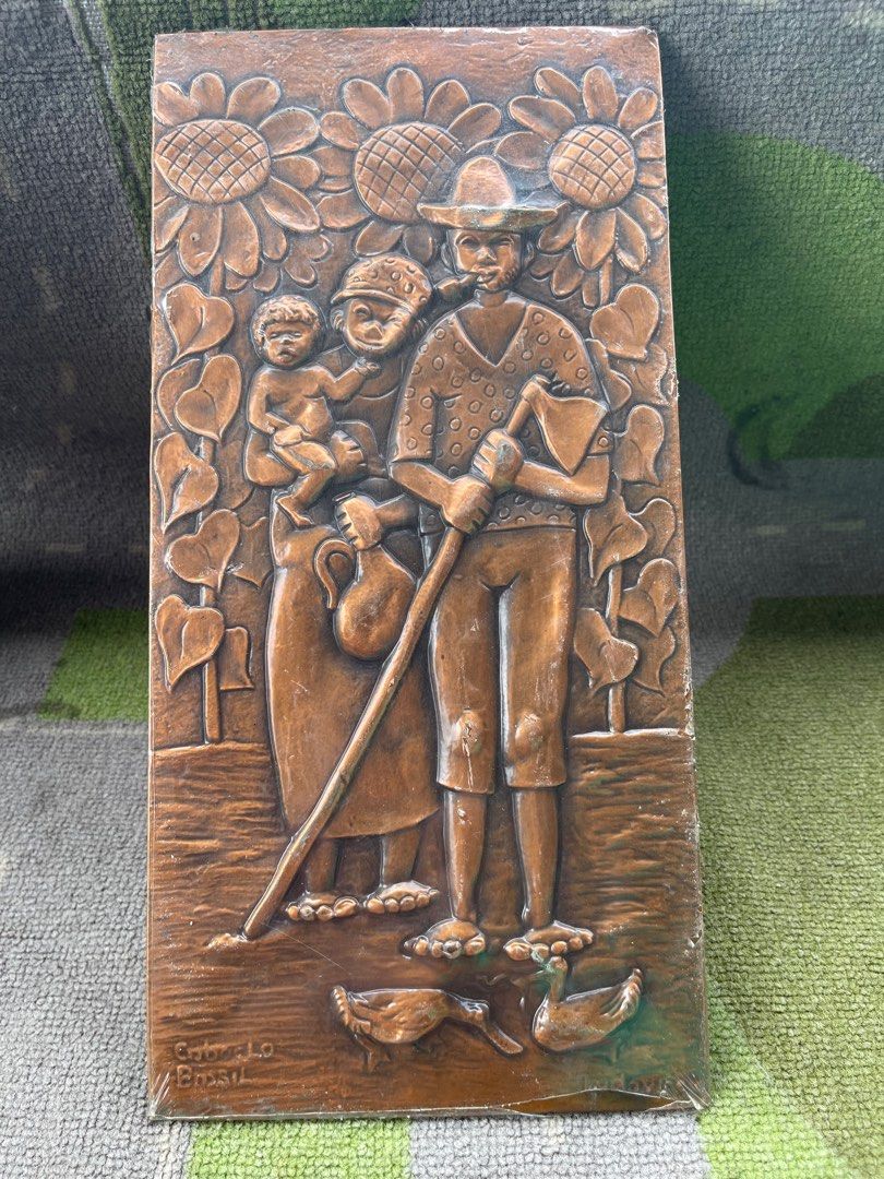 Vintage Copper Artwork Display Embossed copper art design with markings and tag, Hobbies & Toys ...