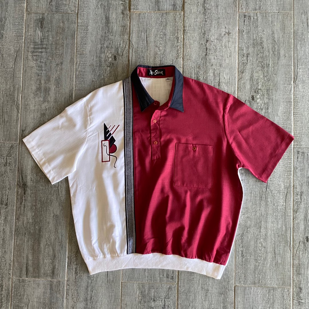 Vintage cuban/bowling polo By Alan Stuart, Men's Fashion, Tops & Sets ...