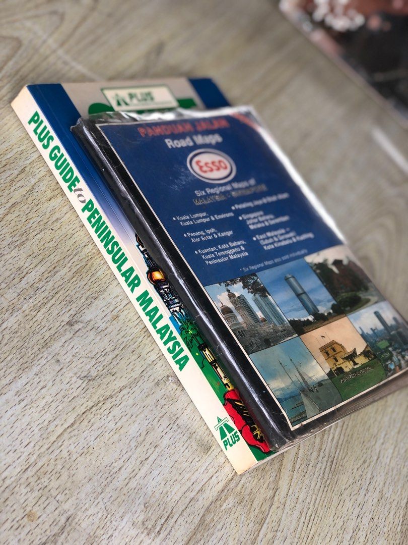 Vintage esso & plus peta jalan malaysia singapore sabah sarawak ...