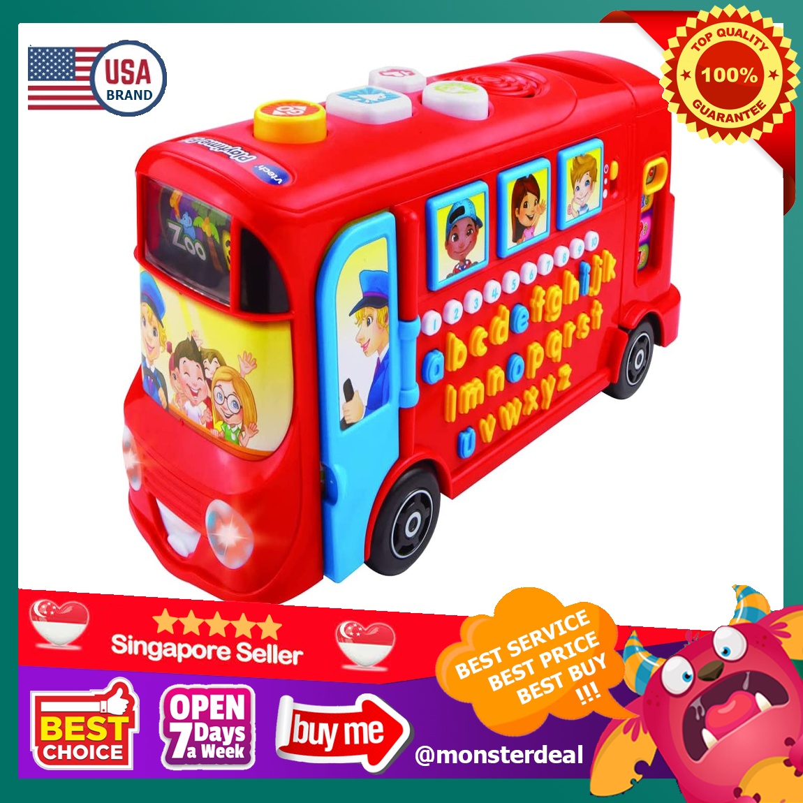 VTech Baby Playtime Bus with Phonics, Red, Hobbies & Toys, Toys & Games ...