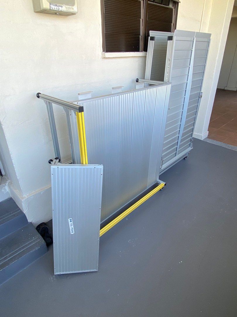 Wheelchair ramp for hdb and steps, Health & Nutrition, Assistive ...