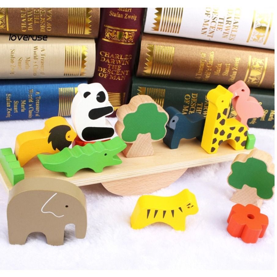 Wooden Balancing stacking animal blocks | Children motor control ...