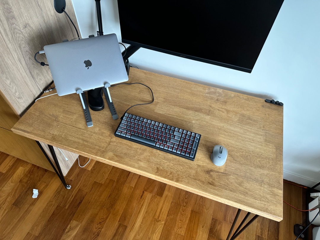 Wooden Desk study table 120x60 cm walnut jasper solid wood, Furniture ...