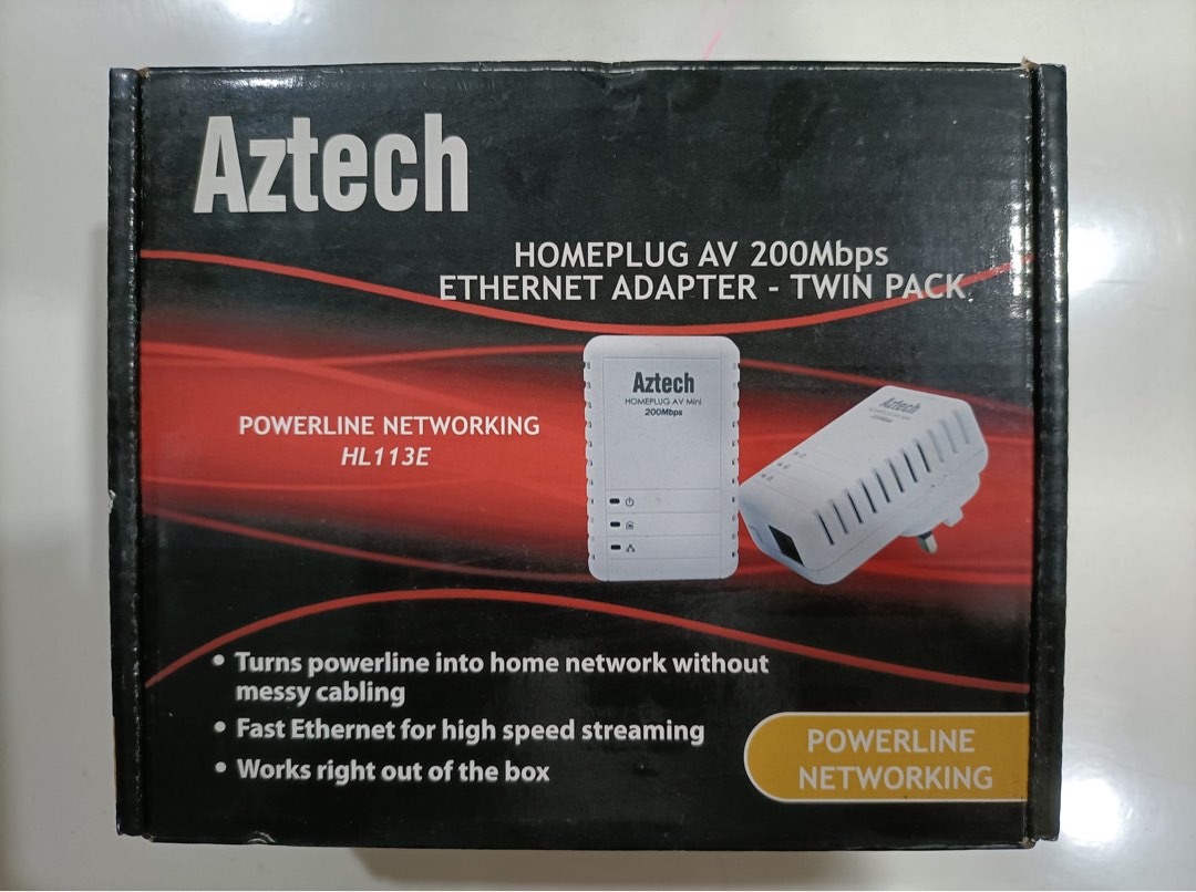 [wts] aztech homeplug av 200Mbps ethernet adapter - twin pack ...