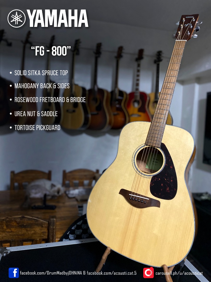 Yamaha FG-800 Acoustic Guitar on Carousell