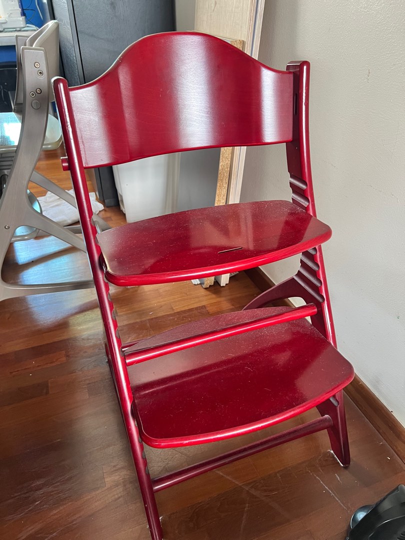 Yamatoya materna high chair red, Babies & Kids, Baby Nursery & Kids ...