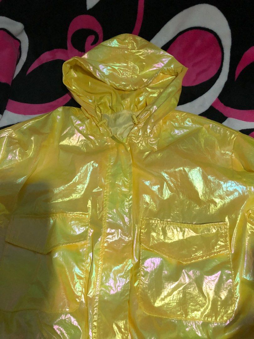 Yellow Holographic Jacket, Women's Fashion, Coats, Jackets and ...