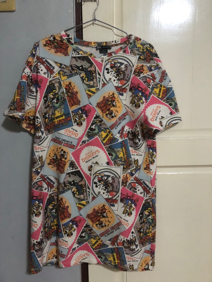 Zara Disney Mickey Mouse Gathered Dress on Carousell