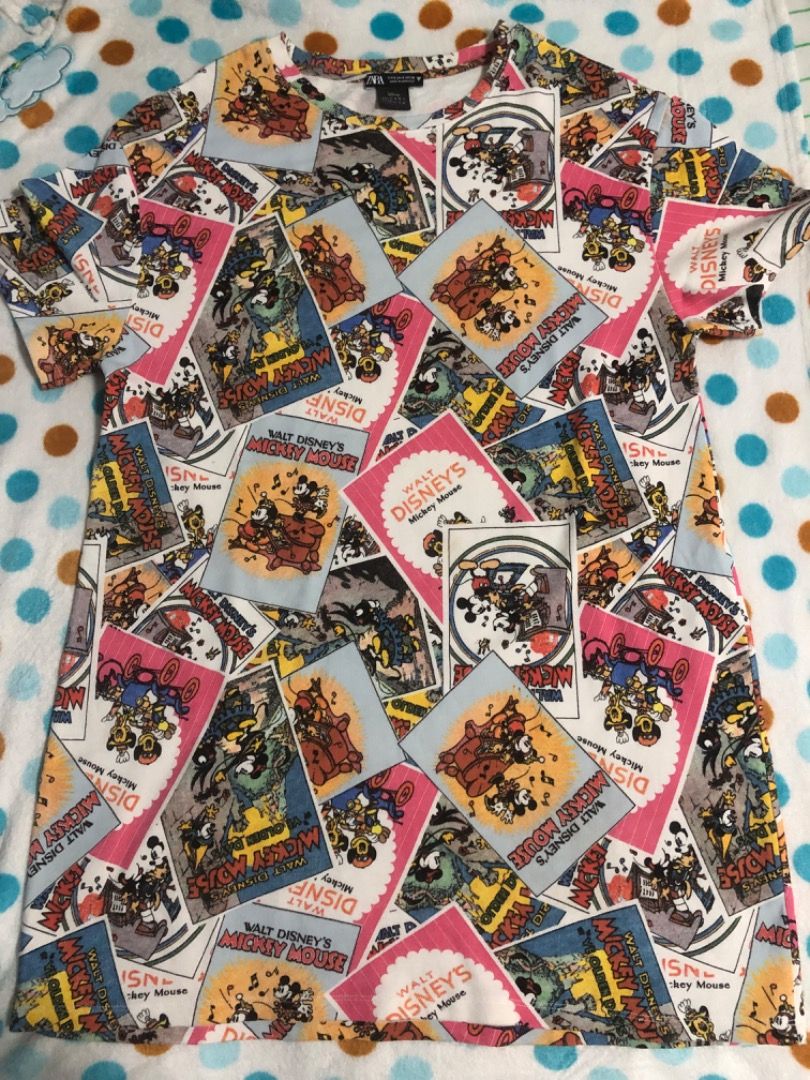Zara Disney Mickey Mouse Gathered Dress on Carousell