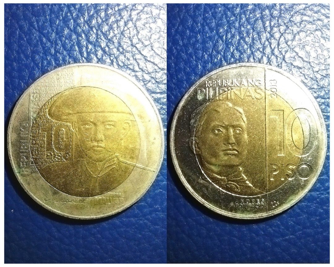 10 Peso General Malvar and Andres Bonifacio 150 Years Commemorative ...