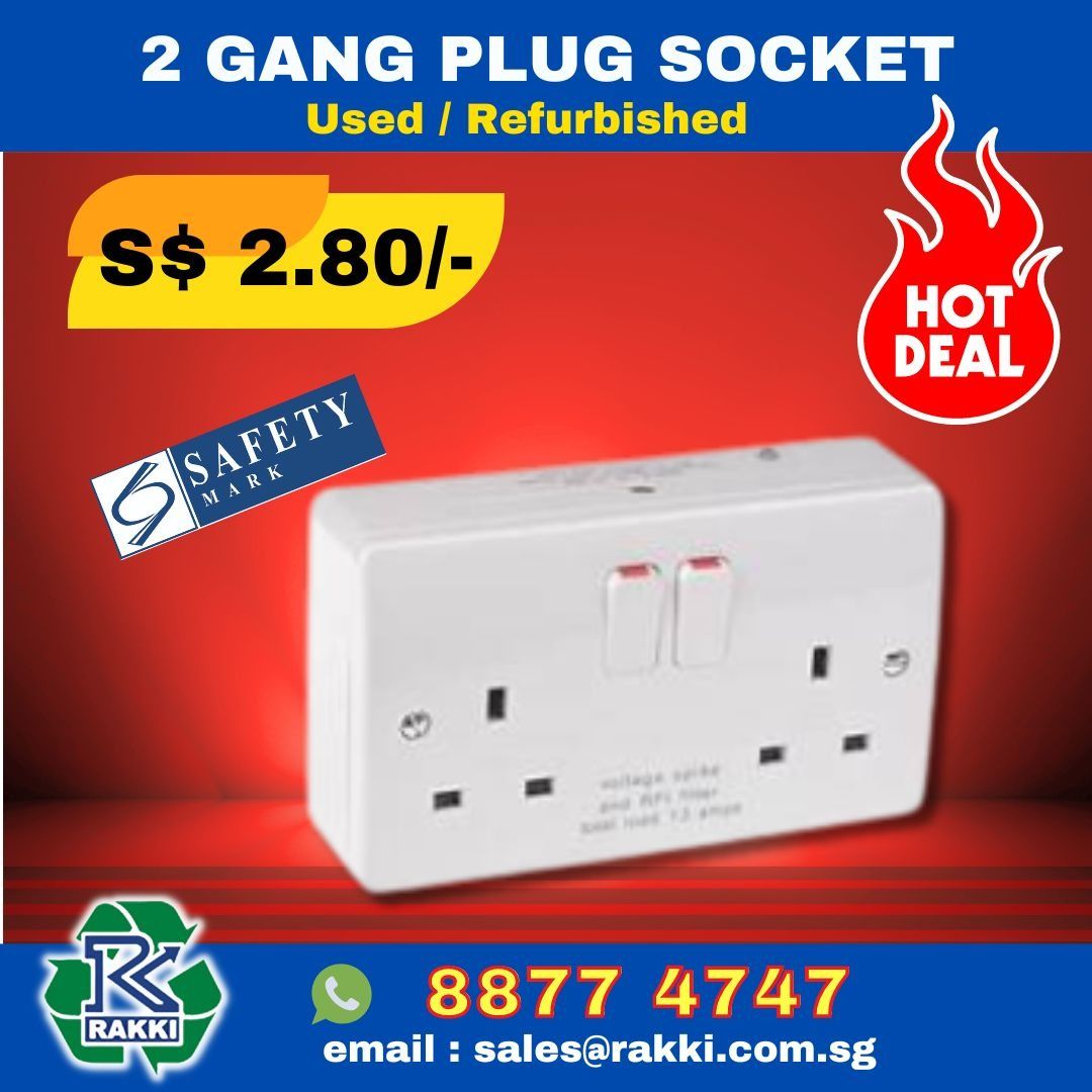 2 GANG PLUG SOCKET, TV & Home Appliances, Electrical, Adaptors ...