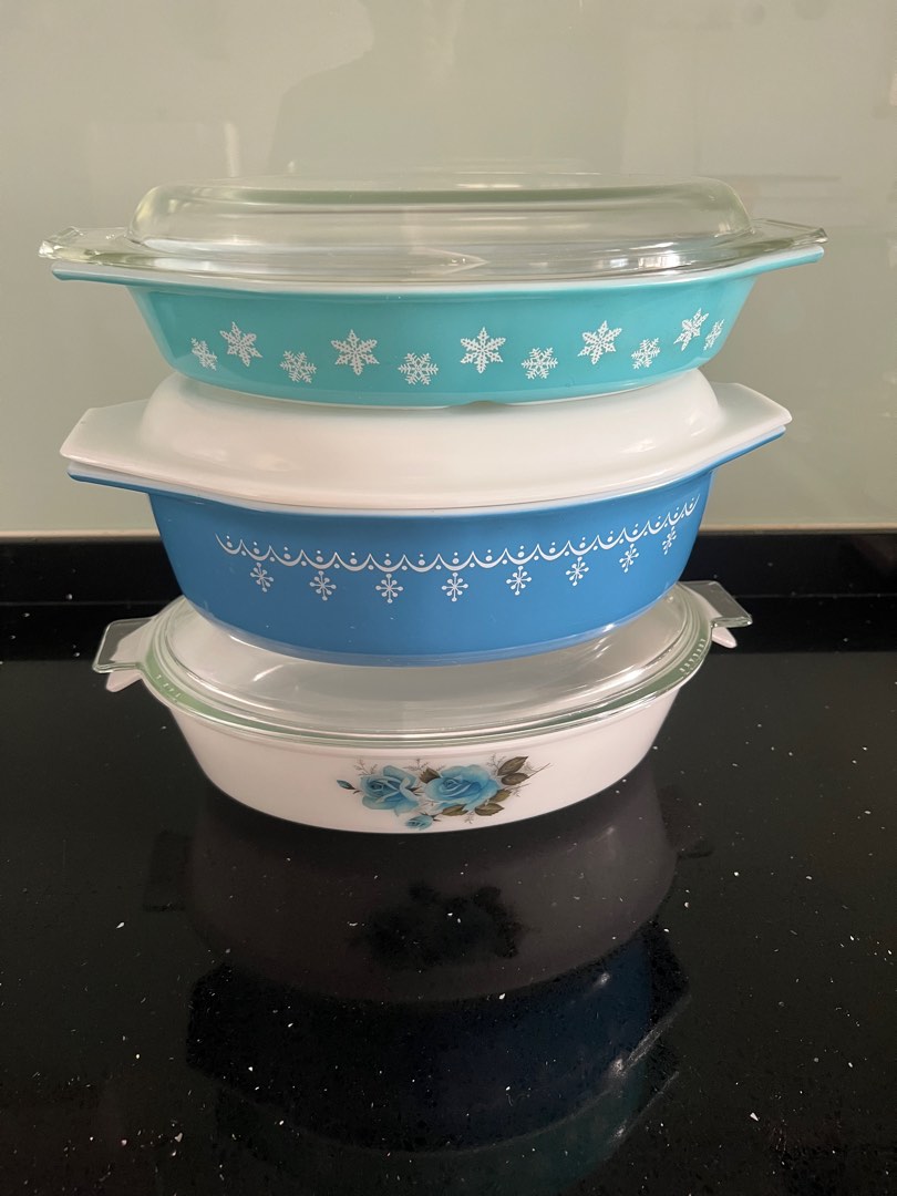 2 Vintage Pyrex, 1 Phoenix oval casseroles, Furniture & Home Living ...
