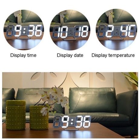 3D LED Digital Wall Desk Clock (USB Powered) DL0726, Furniture & Home ...