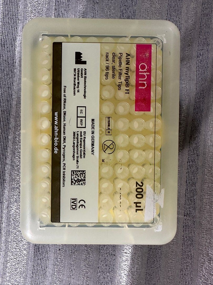AHN Pipette Filter Tips (96 tips) - 200 uL, clear, sterile, Health ...