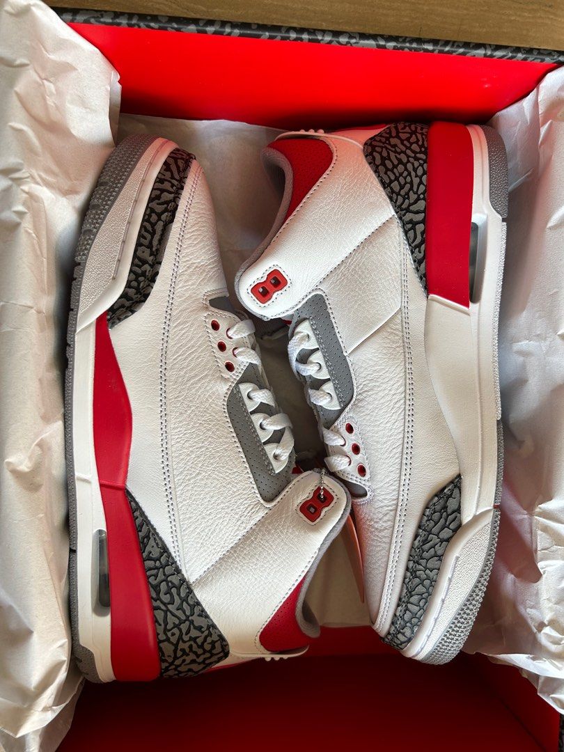Air Jordan 3 Fire Red, Men's Fashion, Footwear, Sneakers on Carousell
