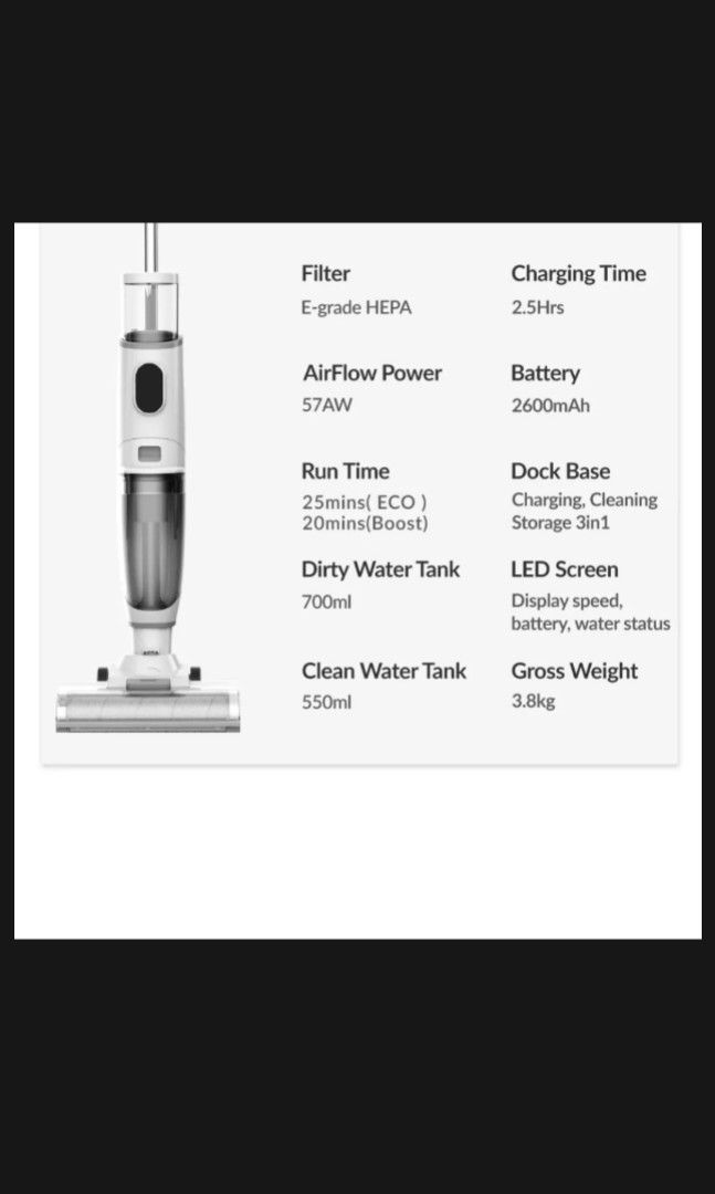 Airbot iClean Pro, wet & dry water vacuum mop, TV & Home Appliances ...