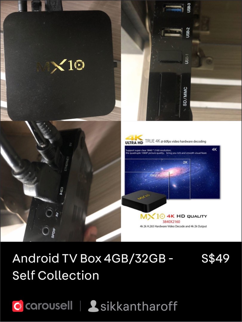 Android TV Box MX 10 4GB Ram 32 GB Storage, TV & Home Appliances, TV & Entertainment ...