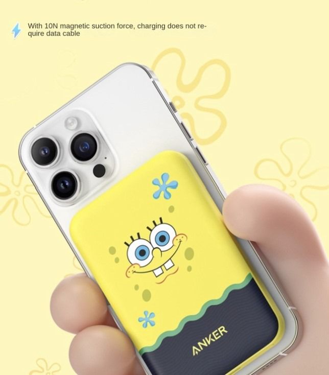 Anker SpongeBob MagGo Lightweight Magnetic Wireless Powerbank, 5000mAh ...