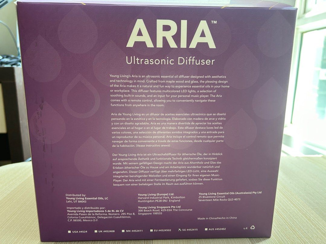 Aria Ultrasonic Diffuser by Young Living, TV & Home Appliances, Air ...