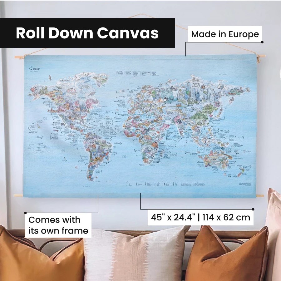 Awesome Maps Dive Map (roll down canvas), Hobbies & Toys, Memorabilia ...