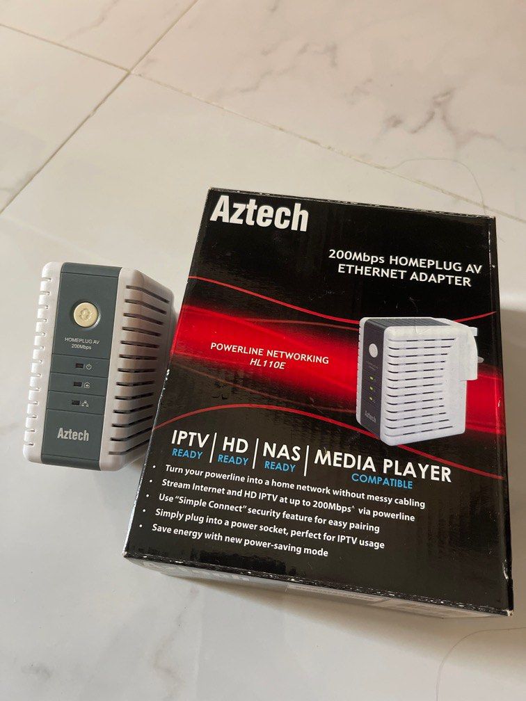 Aztech Homeplug AV Ethernet Adapter HL1101E, Computers & Tech, Parts ...