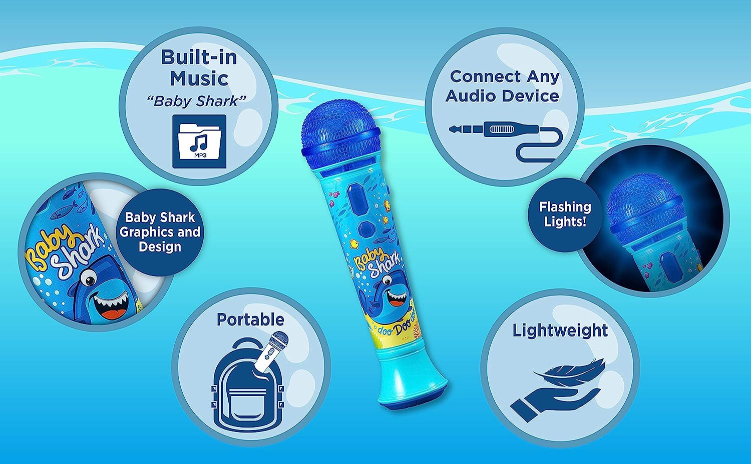 Baby Shark Singalong Microphone for Kids, Toy Microphone with Built-in ...