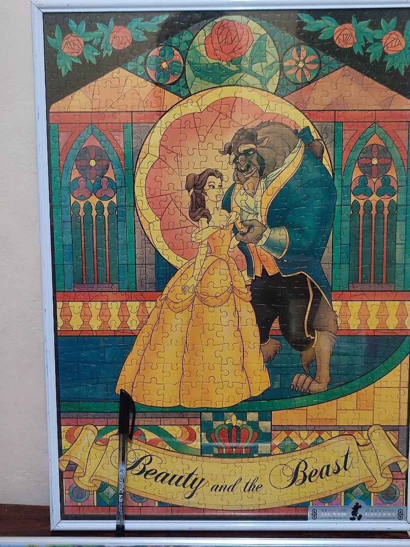 Beauty and the Beast Puzzle Poster with Frame on Carousell