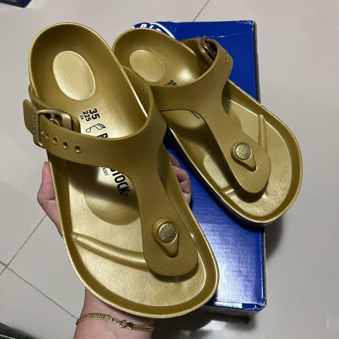 BIRKENSTOCK GIZEH EVA GOLD, Women's Fashion, Footwear, Flats & Sandals ...