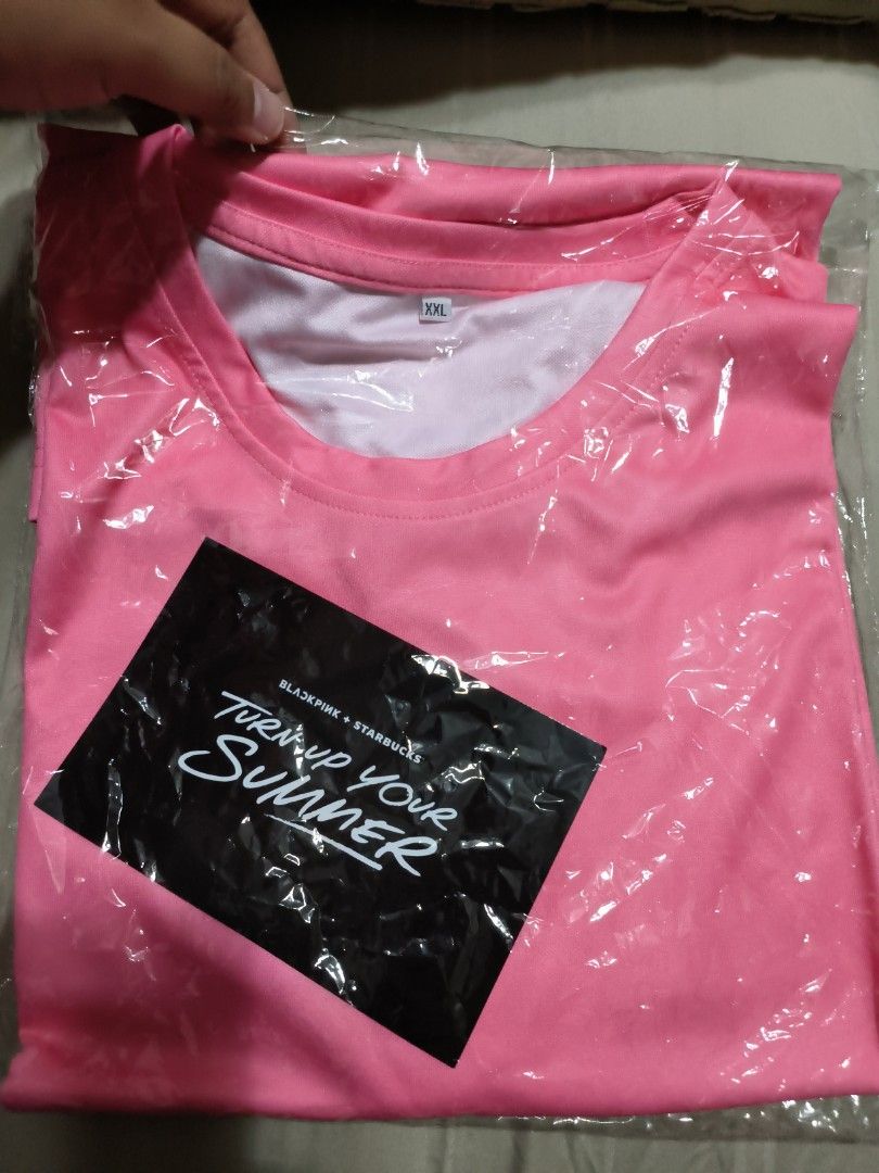 Blackpink Starbucks Shirt Pink Merch, Women's Fashion, Tops, Shirts on ...