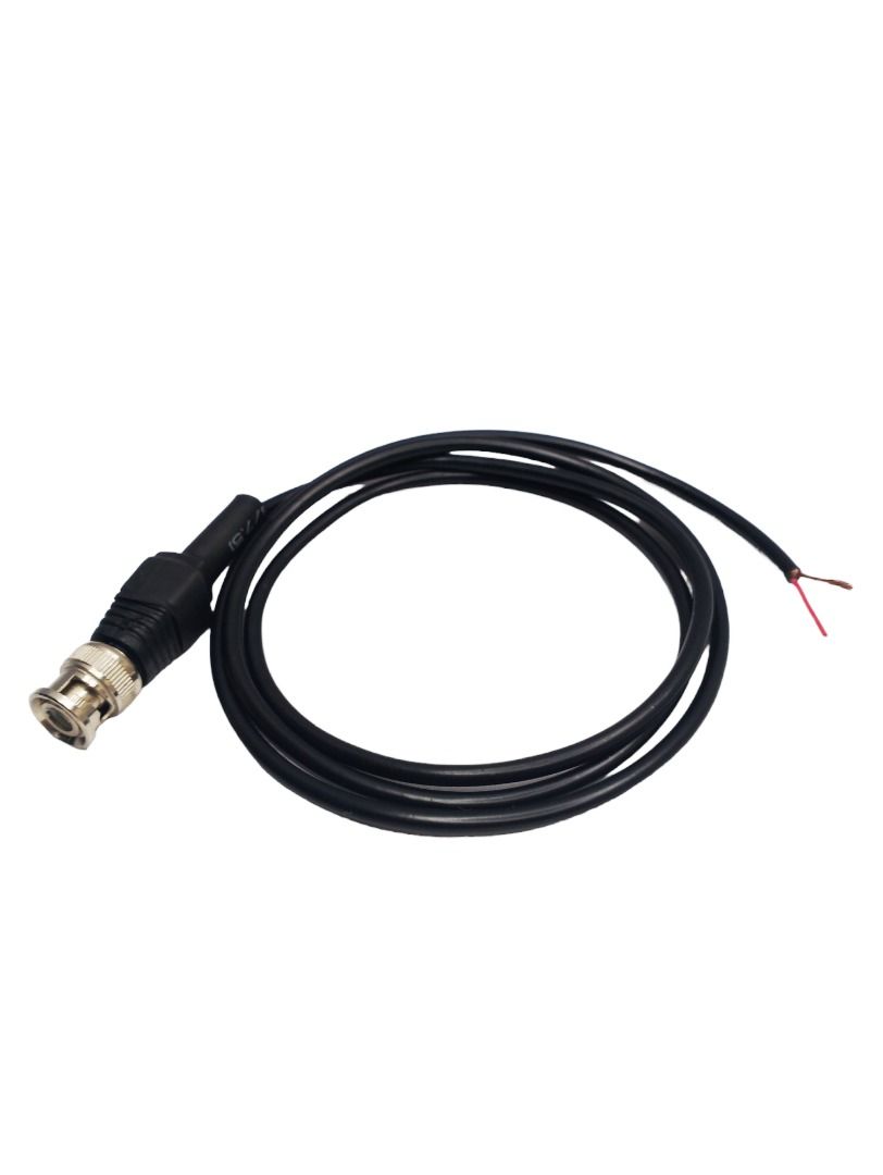 BNC MALE CONNECTOR PLUG to PIGTAIL BARE WIRE OPEN END, BEST FOR CCTV ...