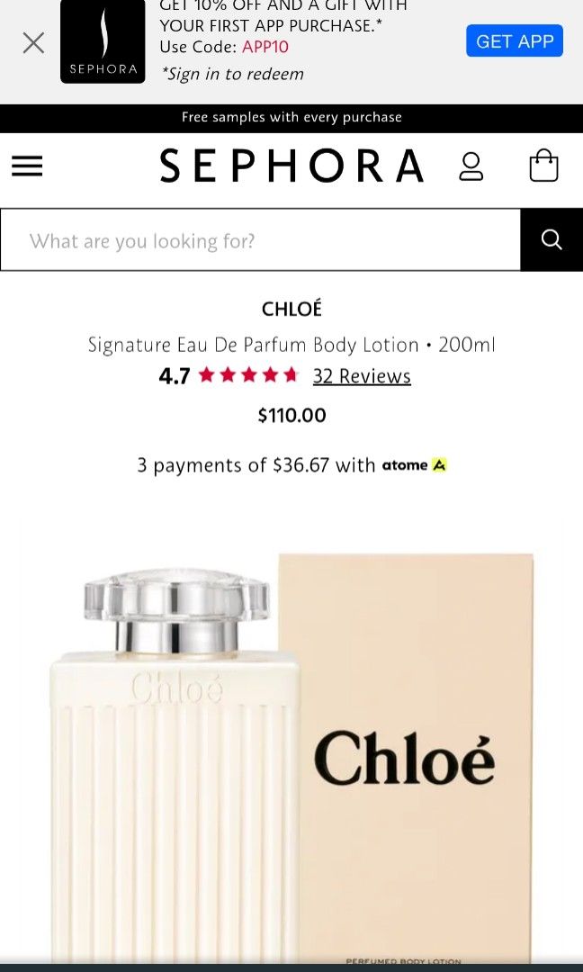 BRAND NEW Chloé Signature eau de parfum perfume body lotion, Beauty & Personal Care, Fragrance ...