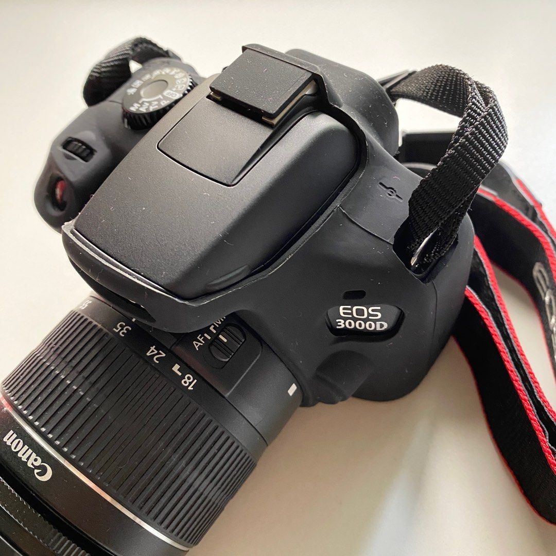 Canon EOS 3000D EF-S 18-55 Kit with Inclusions (Strap, Bag, Hood) DSLR ...