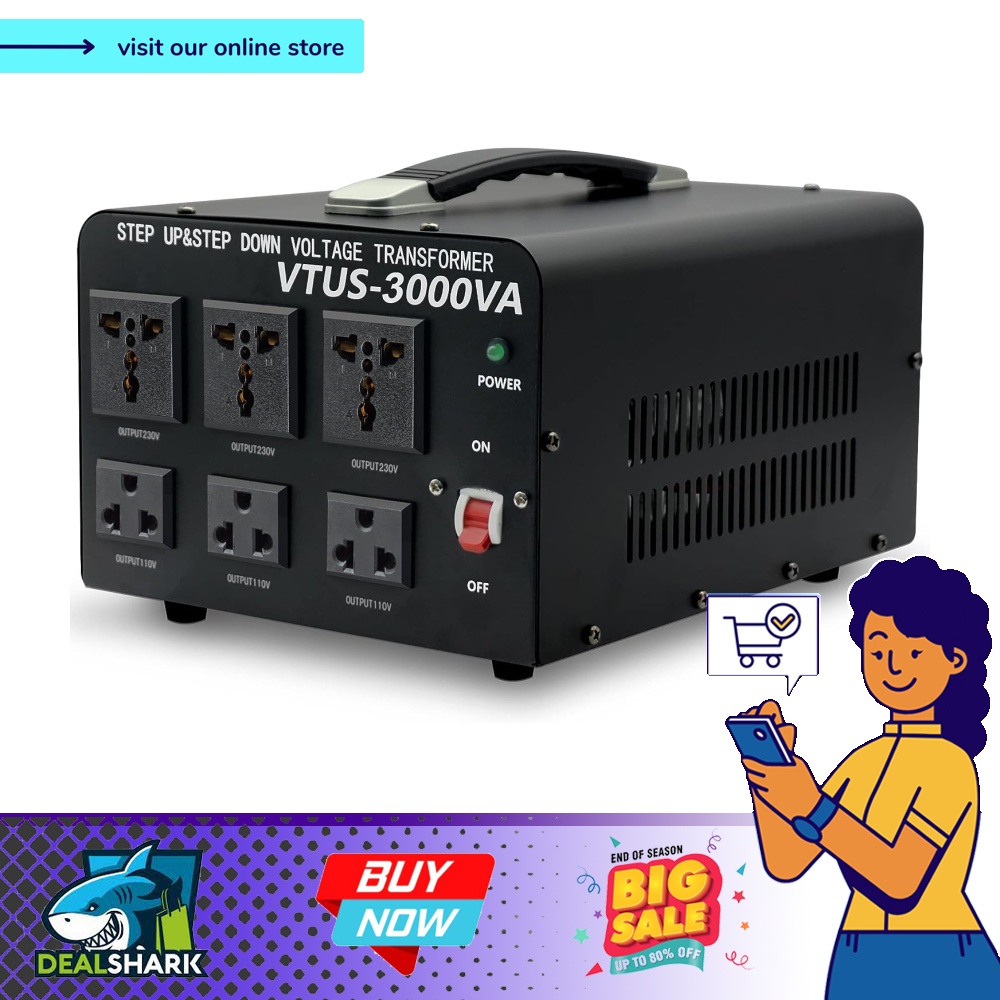 Cantonape Voltage Transformer Converter 3000 Watt Step Up/Down Convert ...
