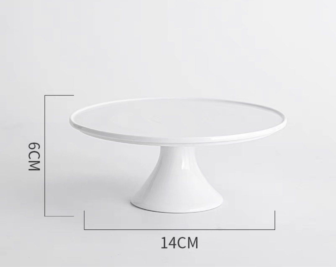 Ceramic cake plate with stand for ROM, Gender reveal party, baby shower ...