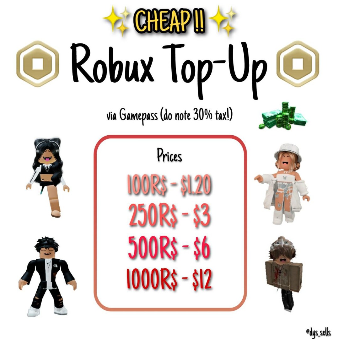 [CHEAP!!] Roblox Robux Top-Up, Video Gaming, Gaming Accessories, In ...