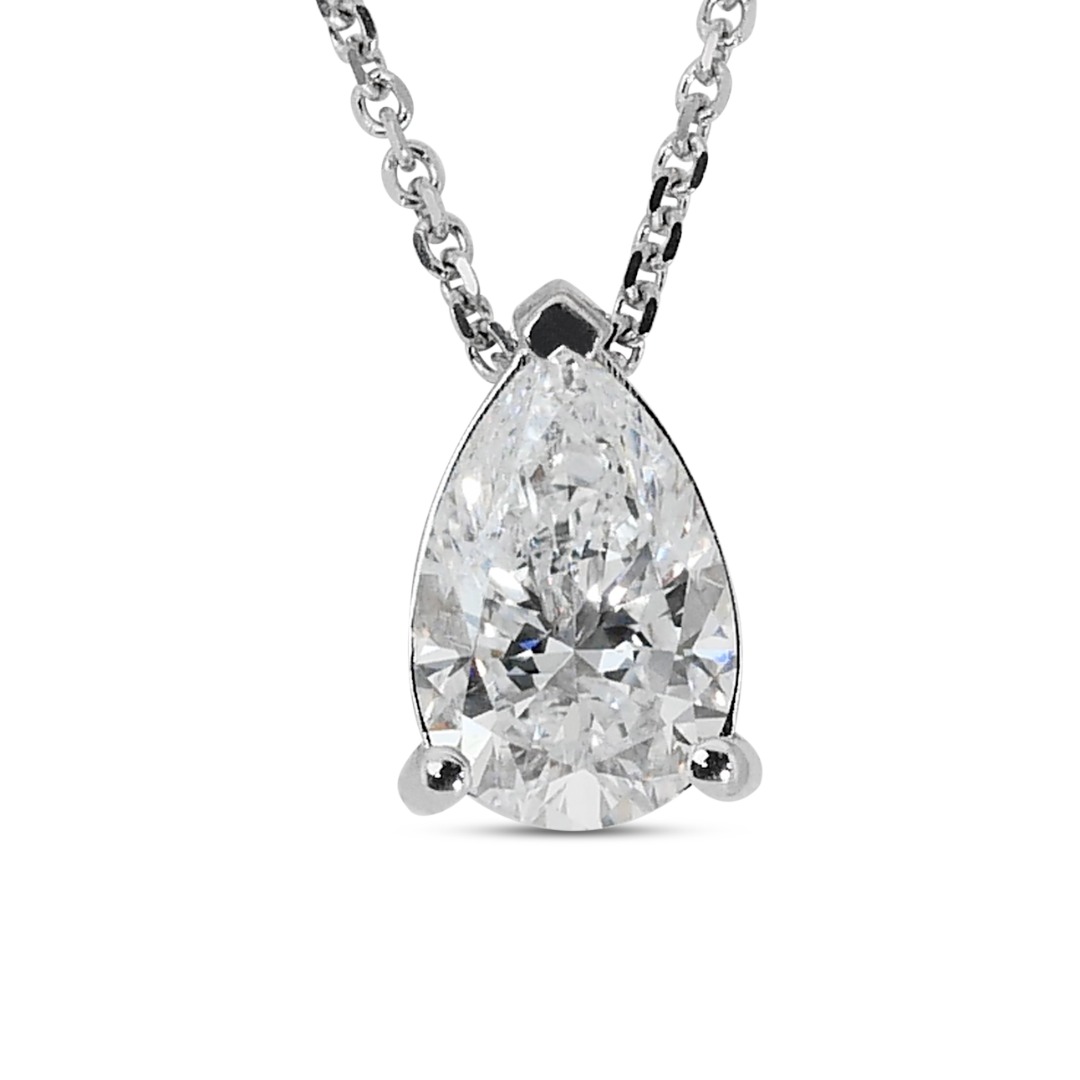 Classic 1ct Pear Shape Solitaire Diamond Necklace - 174445 / P-056 ...