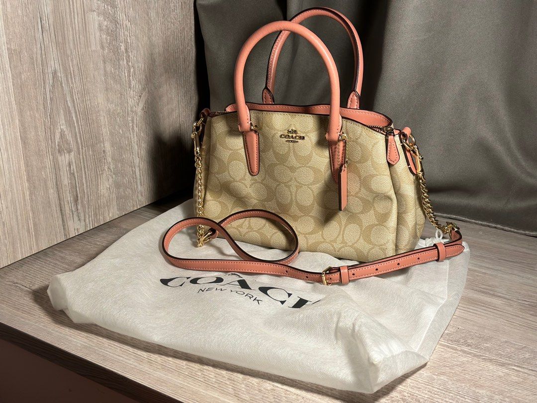 COACH 29434 MINI SAGE CARRYALL BAG IN SIGNATURE CANVAS Rouge, Women's ...