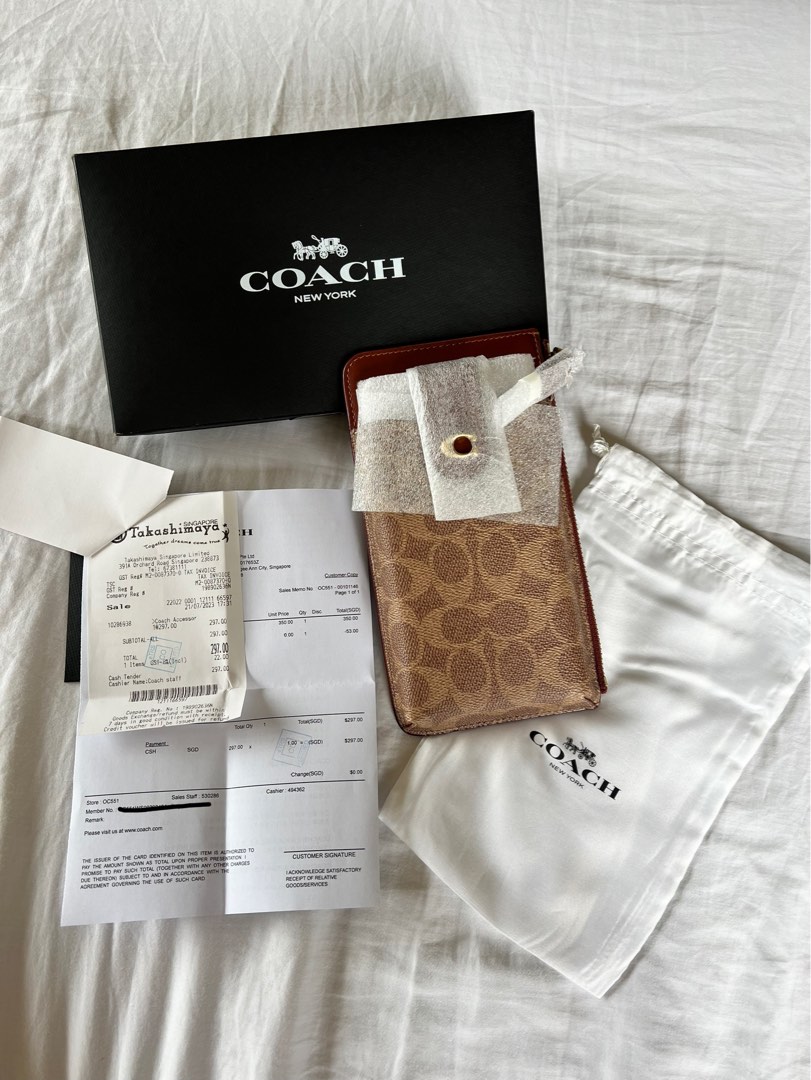 Coach Coated Canvas Signature Essential Phone Case on Carousell