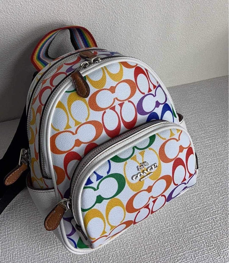 Coach Mini Court Backpack in Rainbow Color, Women's Fashion, Bags ...