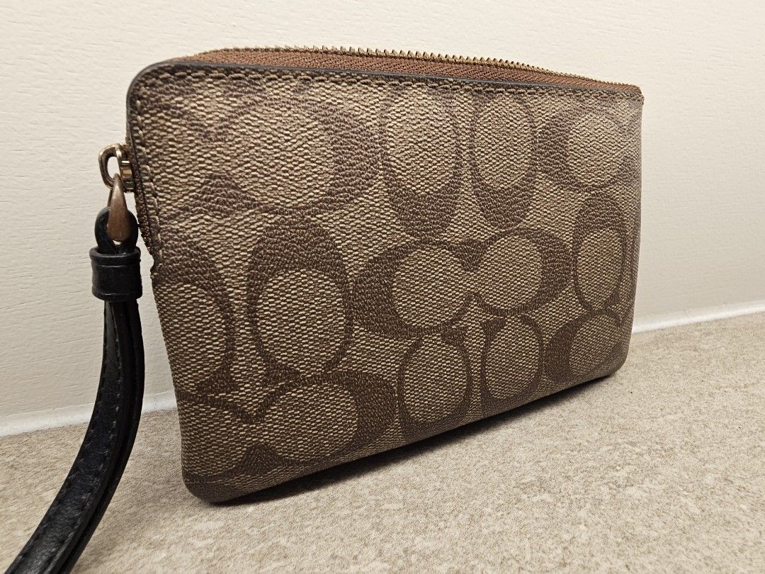 Coach wristlet with L shape zipper, Women's Fashion, Bags & Wallets ...