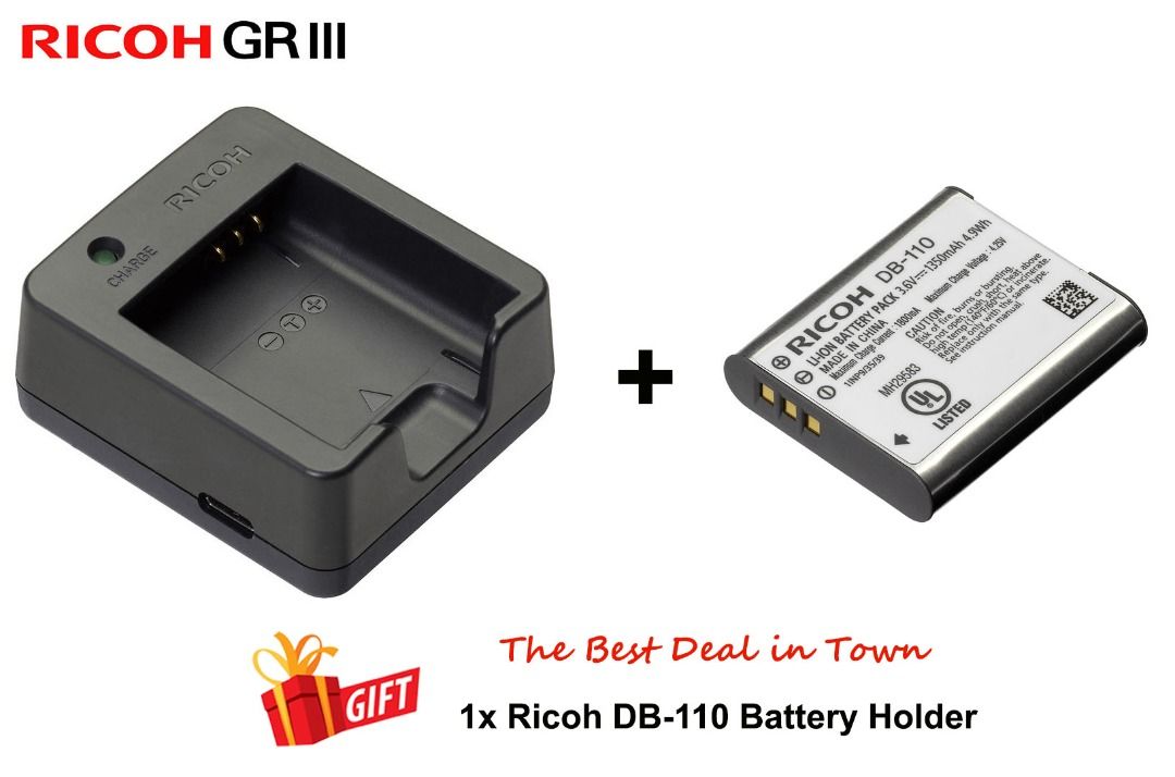 Combo Ricoh BJ-11 Charger and Ricoh DB-110 Rechargeable Battery (for ...